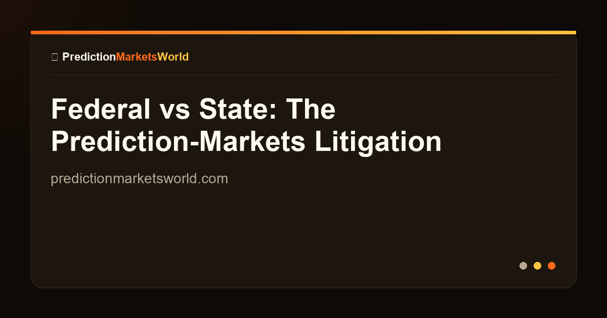 Federal vs State: The Prediction-Markets Litigation Scoreboard (2026 ...
