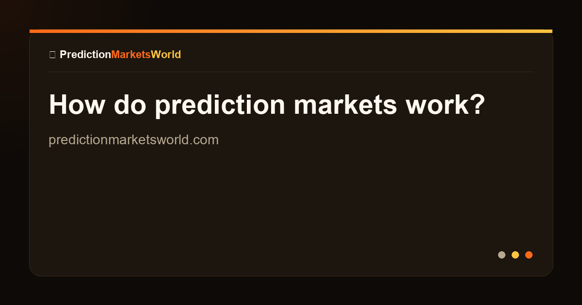 How do prediction markets work? | Prediction Markets World